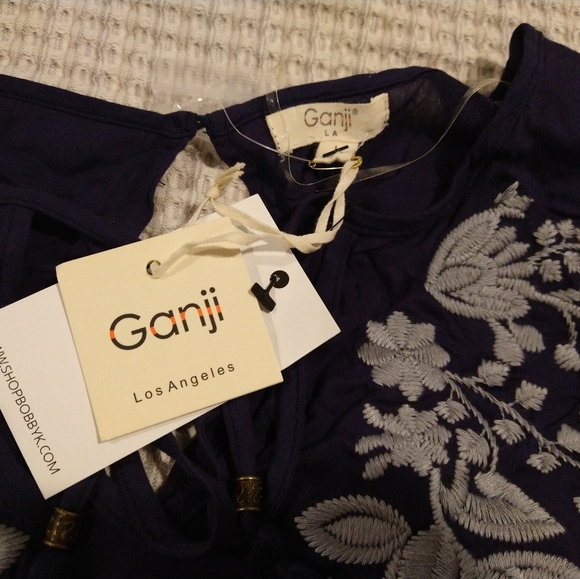 Ganji L.A. | Pants & Jumpsuits | Nwt Boutique Style Floral Embroidered ...